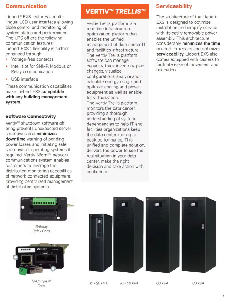 Vertiv UPS Liebert EXS UPS 10 kVA 10kW, 230V/380V, UPS triphasé Vertiv ...